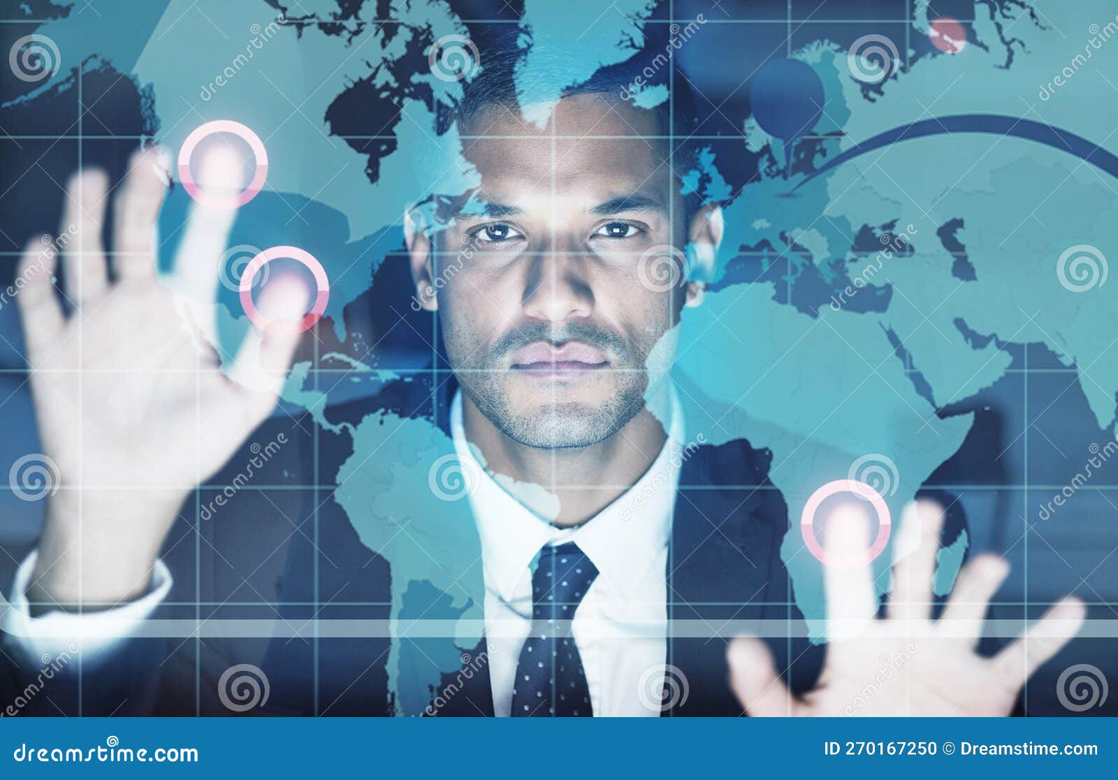 Digital Big Data Cloud Computer Man, Futuristic Web Graphs and Digital ...