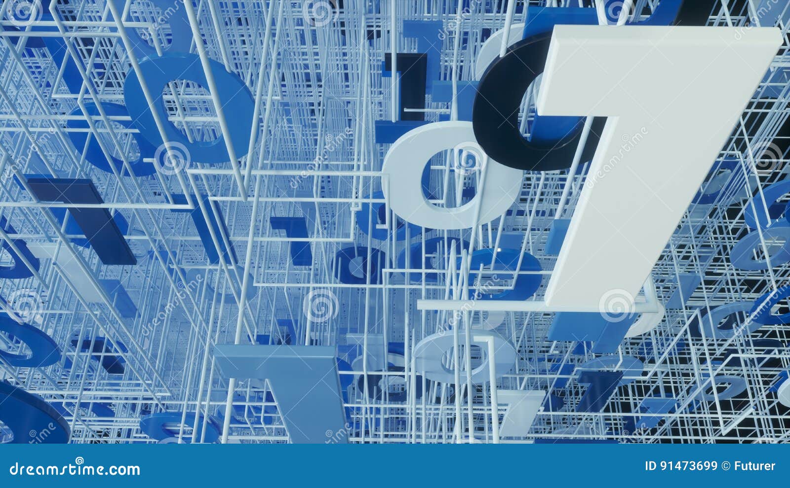 Digital Binare Code - 3D Rendering Stock Image - Image of blue ...