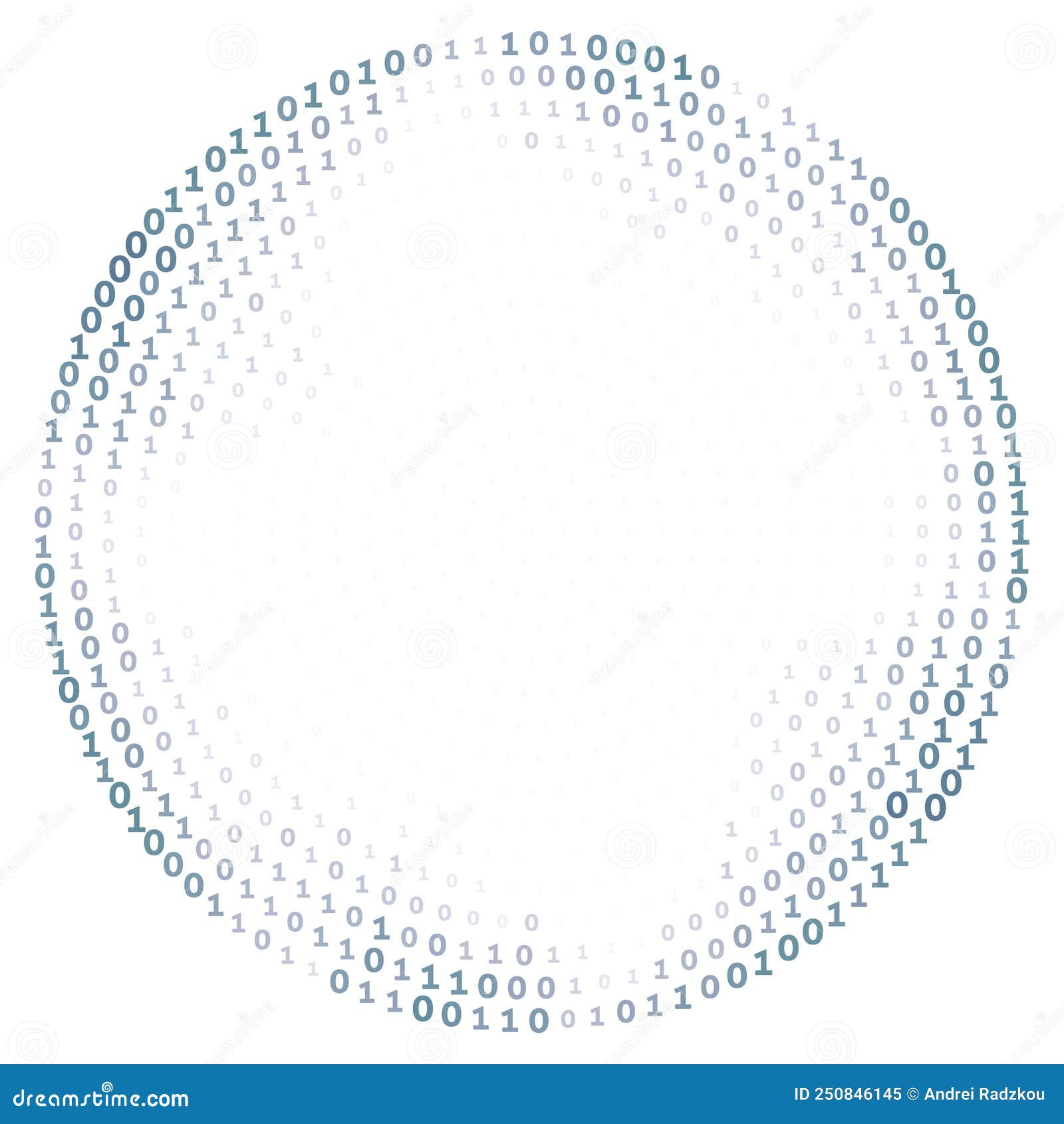 Digital Binary Round Frame of Zeros and Ones Stock Vector - Illustration of circular ...