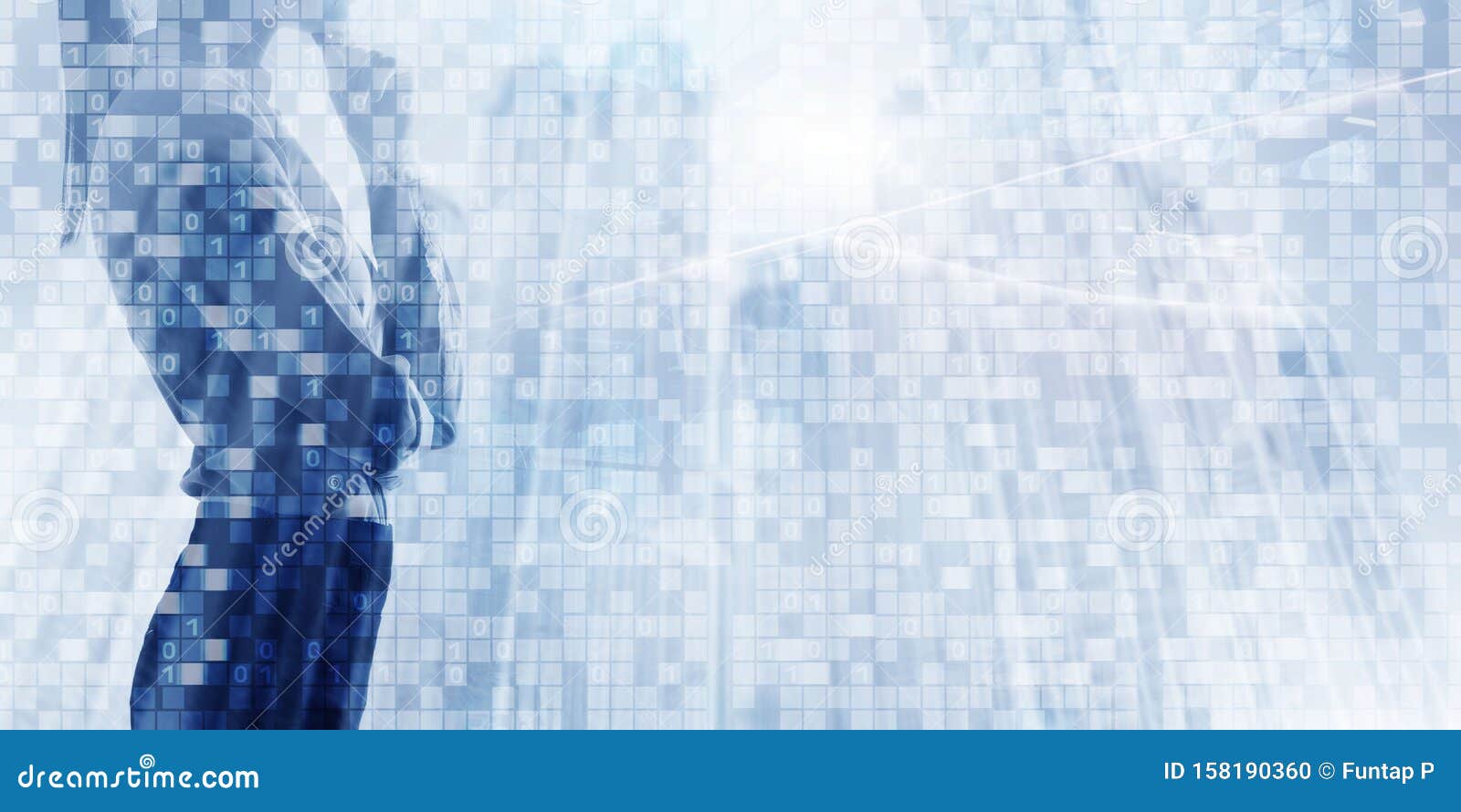 Digital Binary Code Business Background. Matrix Abstract Futuristic Wallpaper. Stock Photo ...