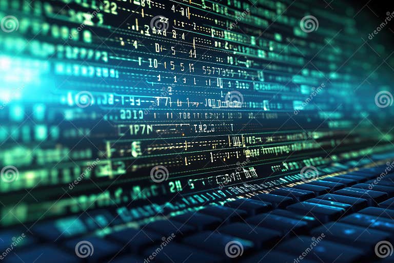 Digital Binary Code On A Computer Keyboard 3d Rendering Toned Image Coding Programming 2620