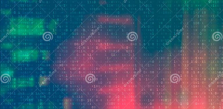 Digital Binary Code on Dark Red Background. Data Breach Stock Vector ...