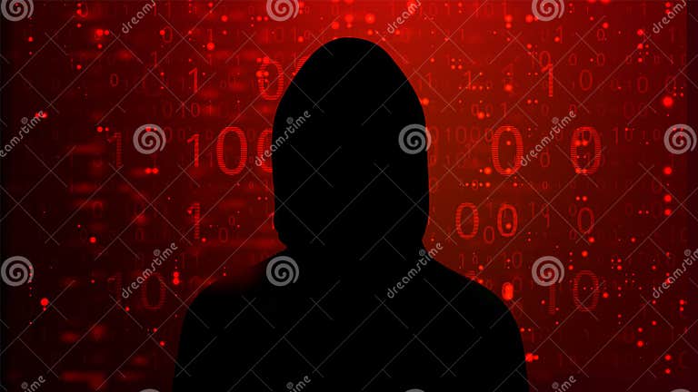 Digital Binary Code on Dark Red Background. Hacking Stock Vector - Illustration of color ...