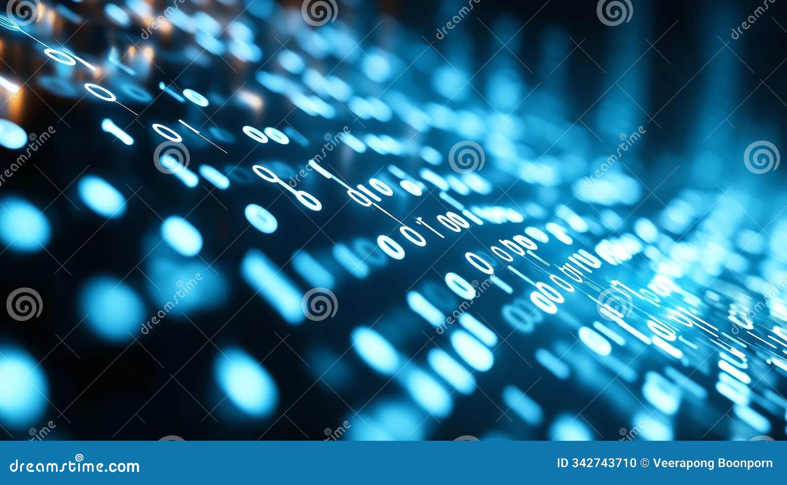 Digital Binary Code Forming Patterns, Blue Abstract Background Stock ...