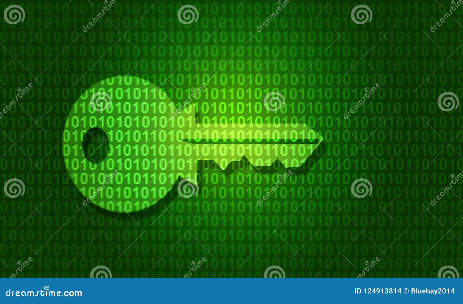 Digital Binary Code with Key Stock Illustration - Illustration of code ...