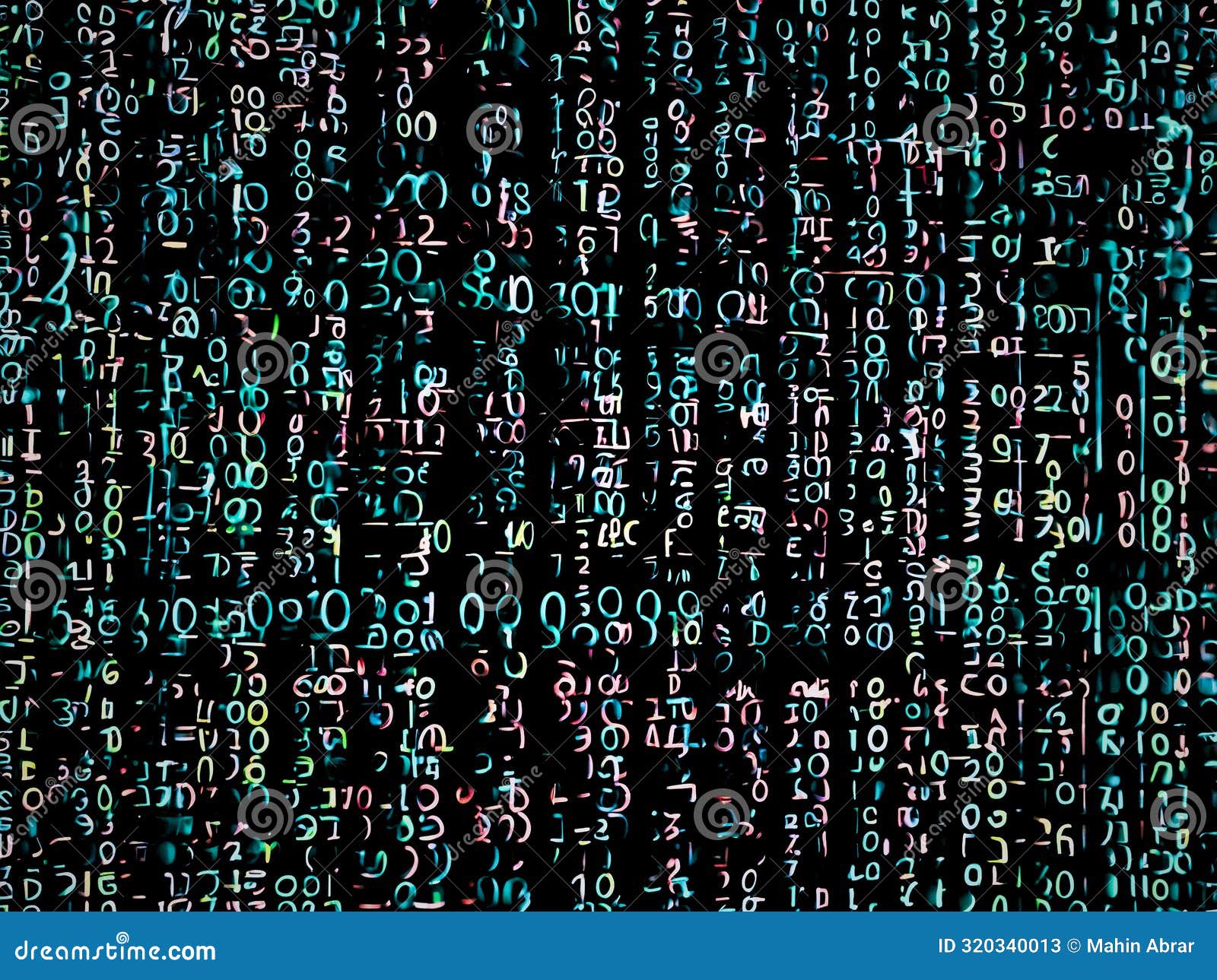 Digital Binary Code Matrix Background - 3D Rendering of a Scientific Technology. Stock ...