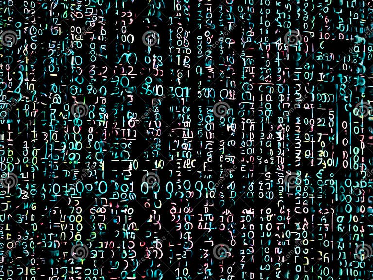 Digital Binary Code Matrix Background - 3D Rendering of a Scientific Technology. Stock ...