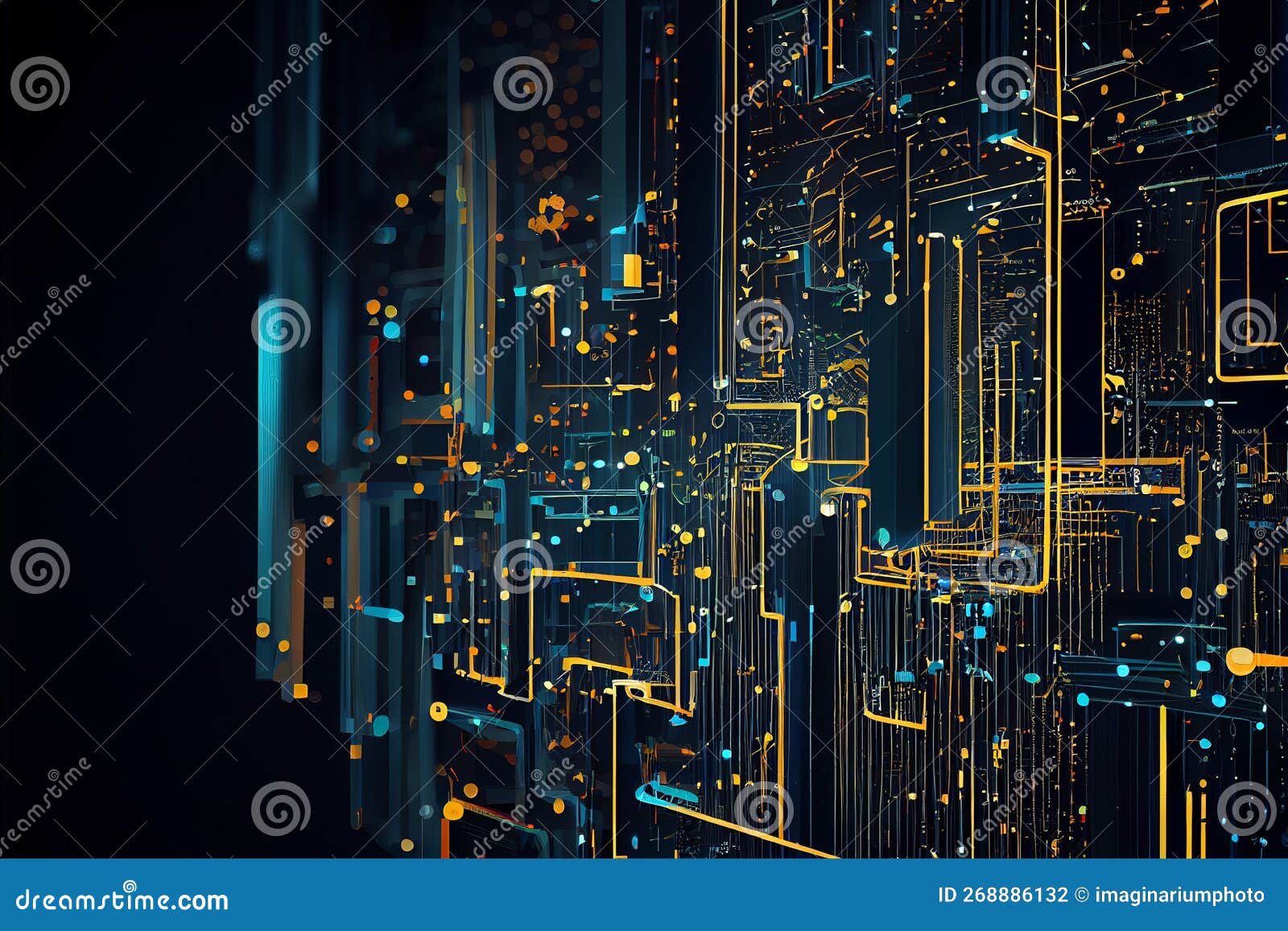 Digital Binary Code Matrix Background - 3D Rendering of a Scientific Technology Data Binary Code ...