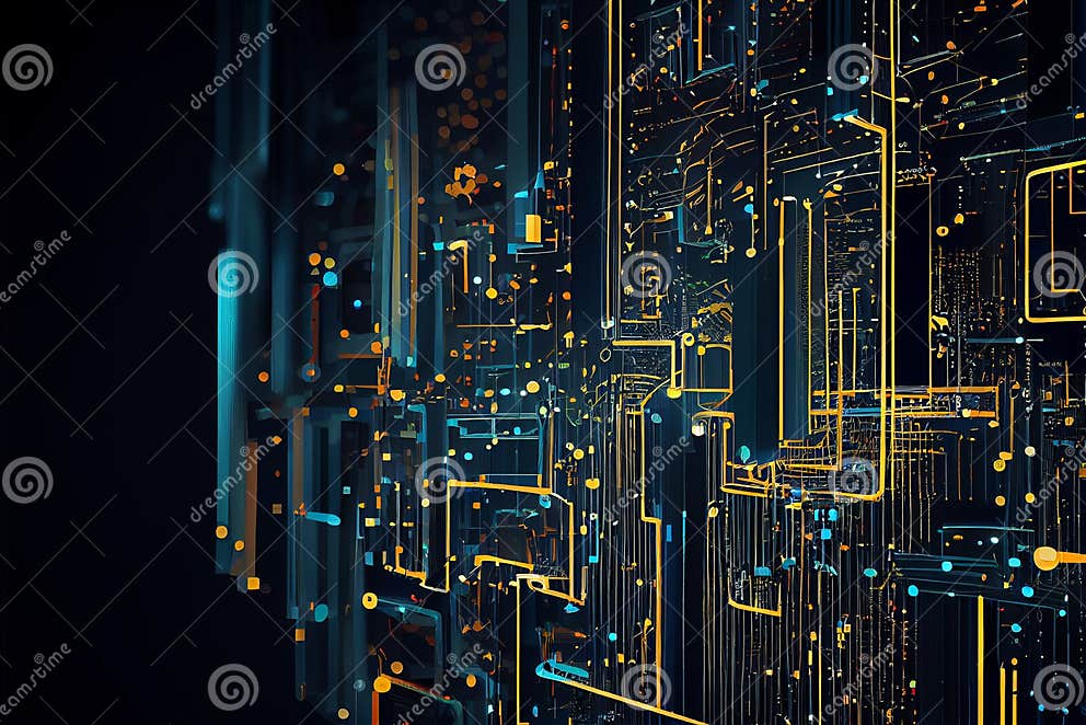Digital Binary Code Matrix Background - 3D Rendering of a Scientific Technology Data Binary Code ...
