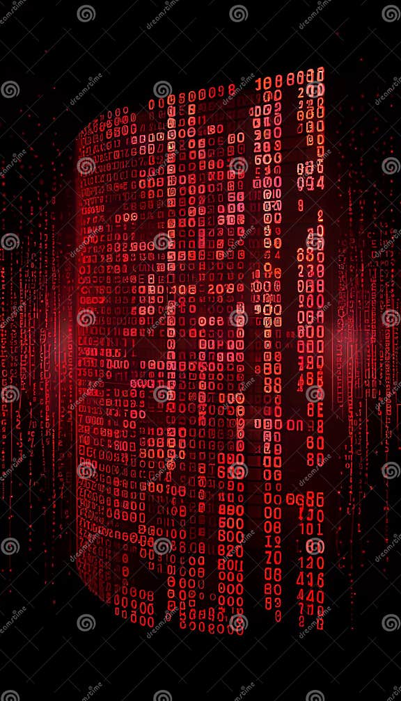 Digital Binary Code Matrix Background Stock Illustration - Illustration ...