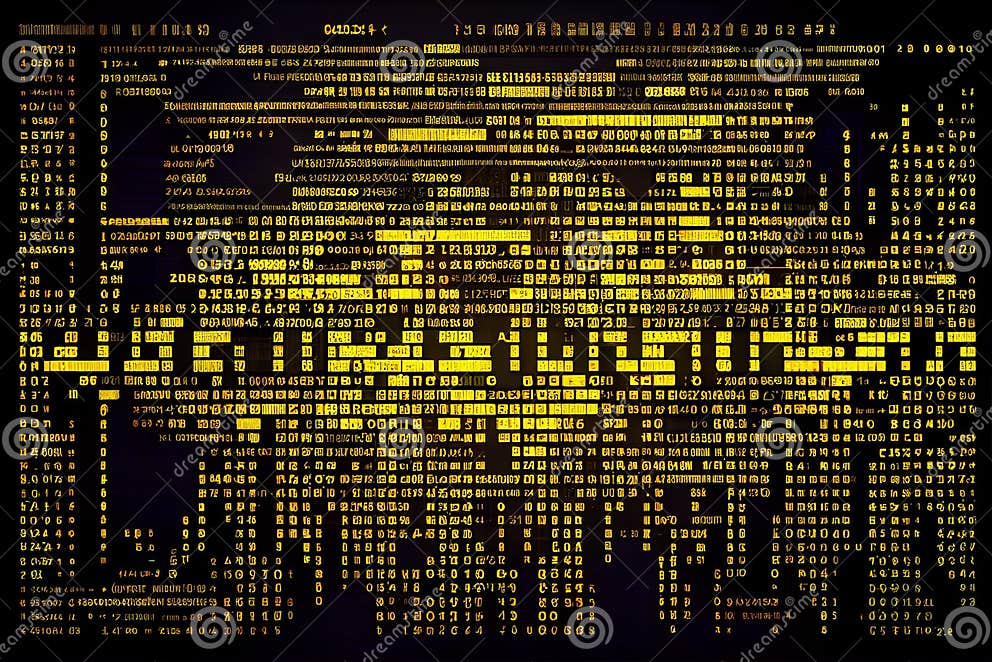 Digital Binary Code Matrix Background Stock Image - Image of ...