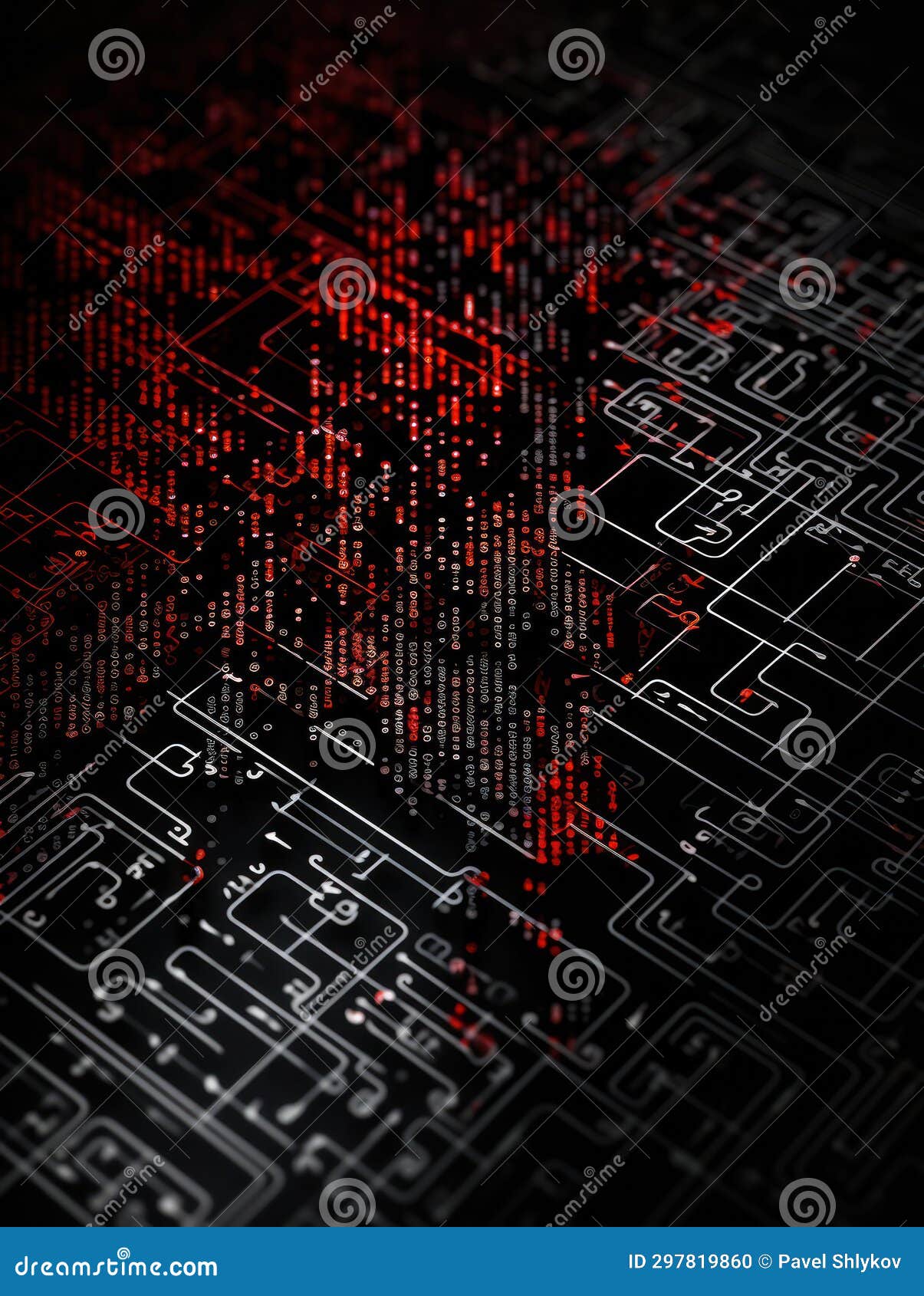 Digital Binary Code Matrix Background Scientific Technology Data Binary Code Network Conveying