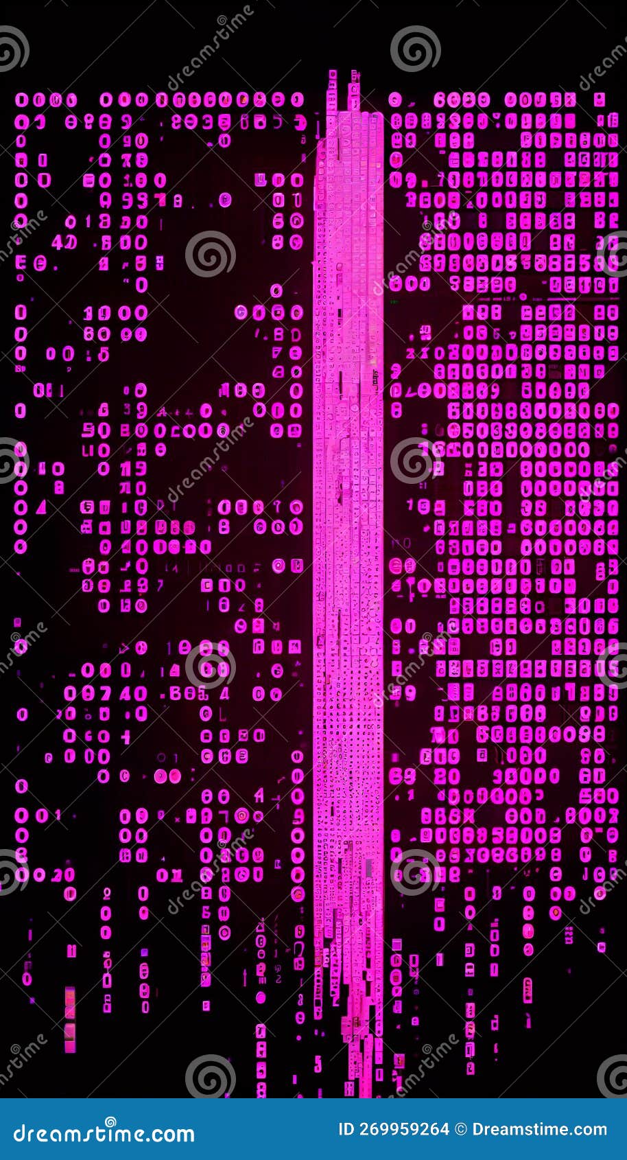 Digital Binary Code Matrix Purple Background Stock Illustration ...