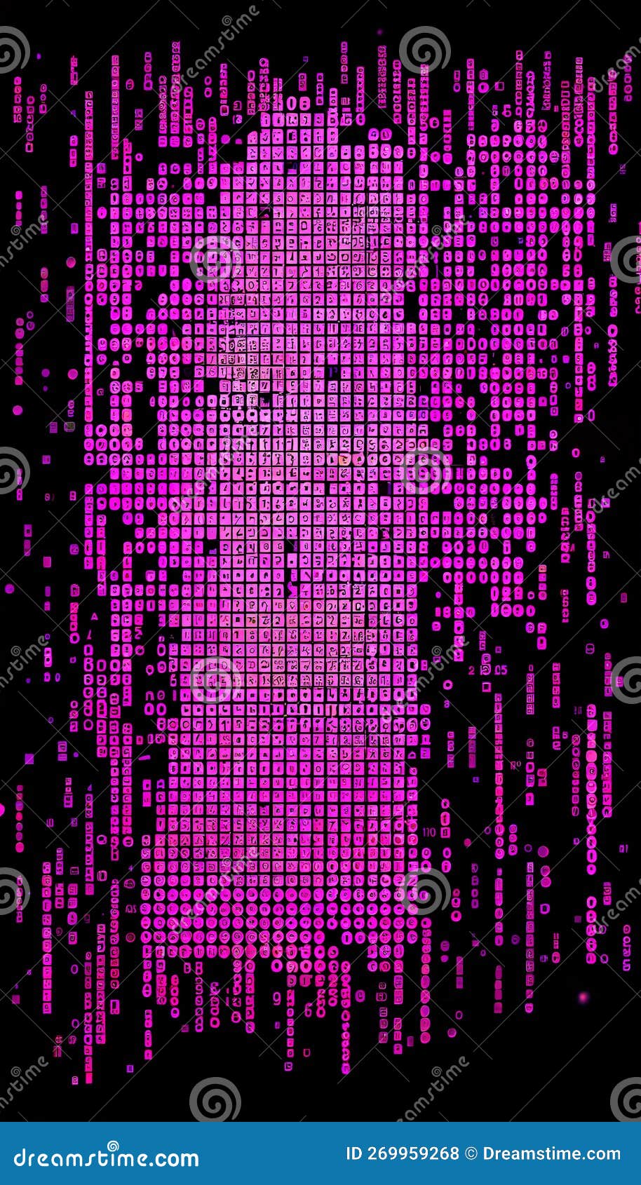 Digital Binary Code Matrix Purple Background Stock Illustration ...