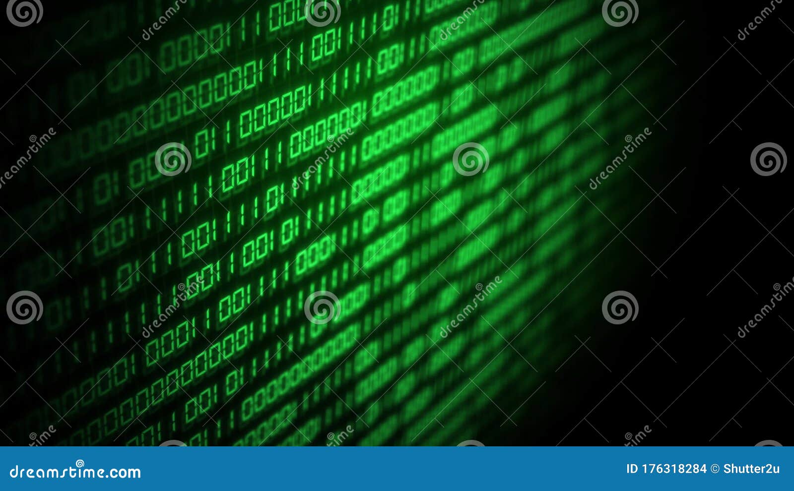 Digital Binary Code Number on Computer Screen with Video Glitch Effect ...