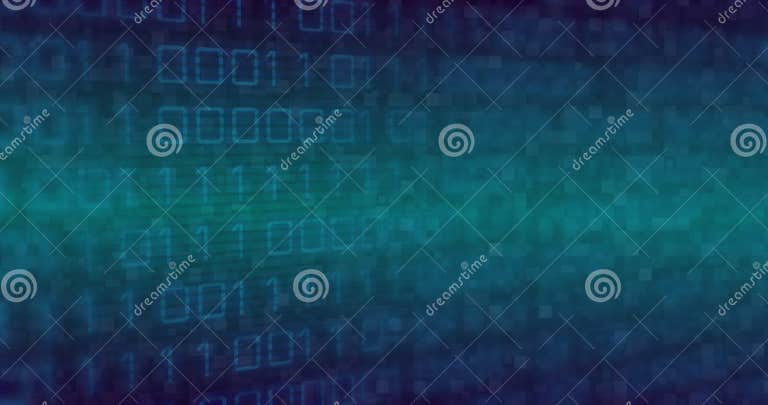 Digital Binary Code Overlays a Blue Abstract Background Stock Photo ...