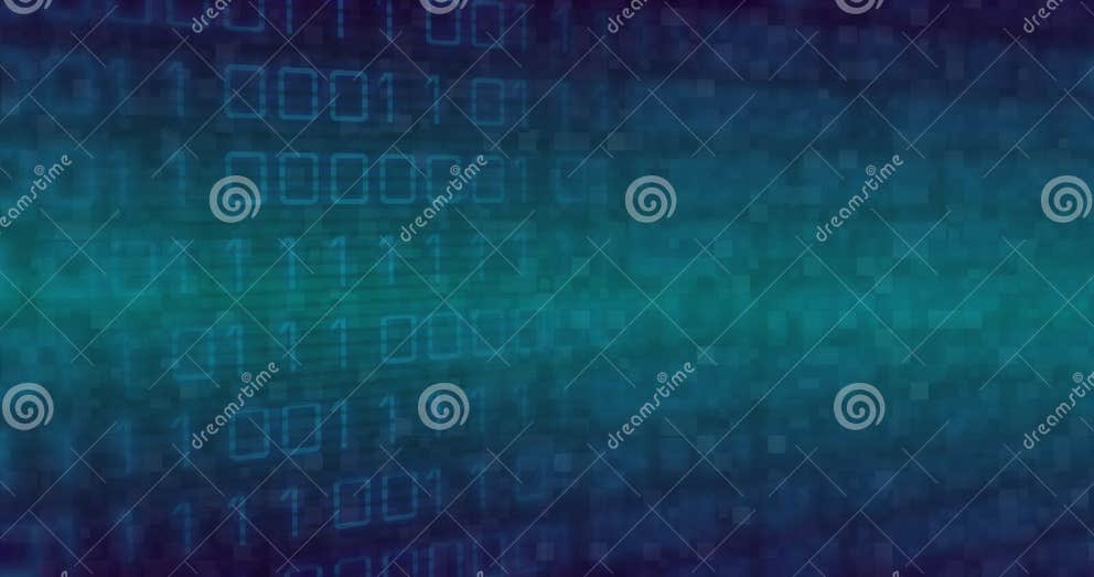 Digital Binary Code Overlays a Blue Abstract Background Stock Photo ...