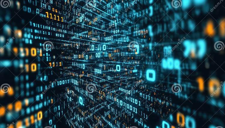 Digital Binary Code Programming Background with Matrix Digits 1.0: a Illustration of Coding ...