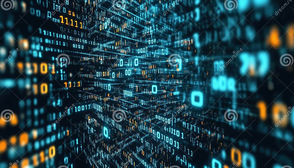 Digital Binary Code Programming Background With Matrix Digits 10 A