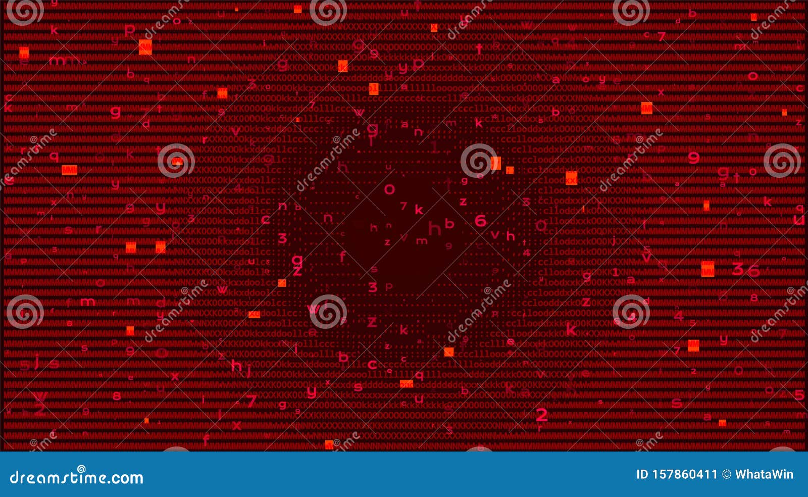 Digital Binary Code on Red BG. Cybercrime Concept Stock Vector ...