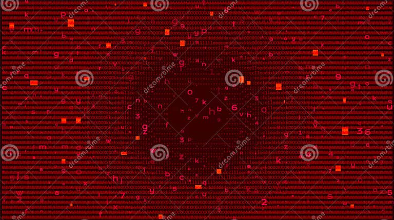 Digital Binary Code on Red BG. Cybercrime Concept Stock Vector ...
