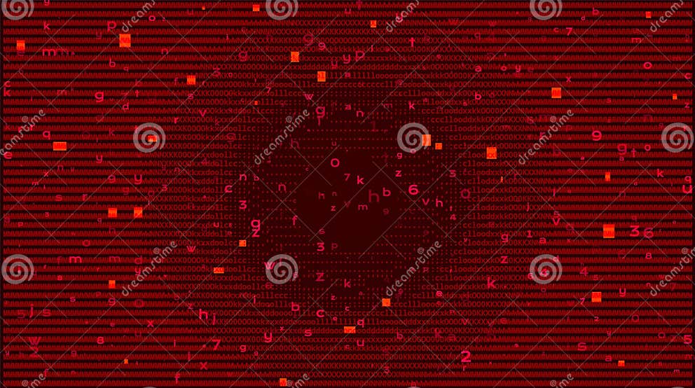 Digital Binary Code on Red BG. Cybercrime Concept Stock Vector ...