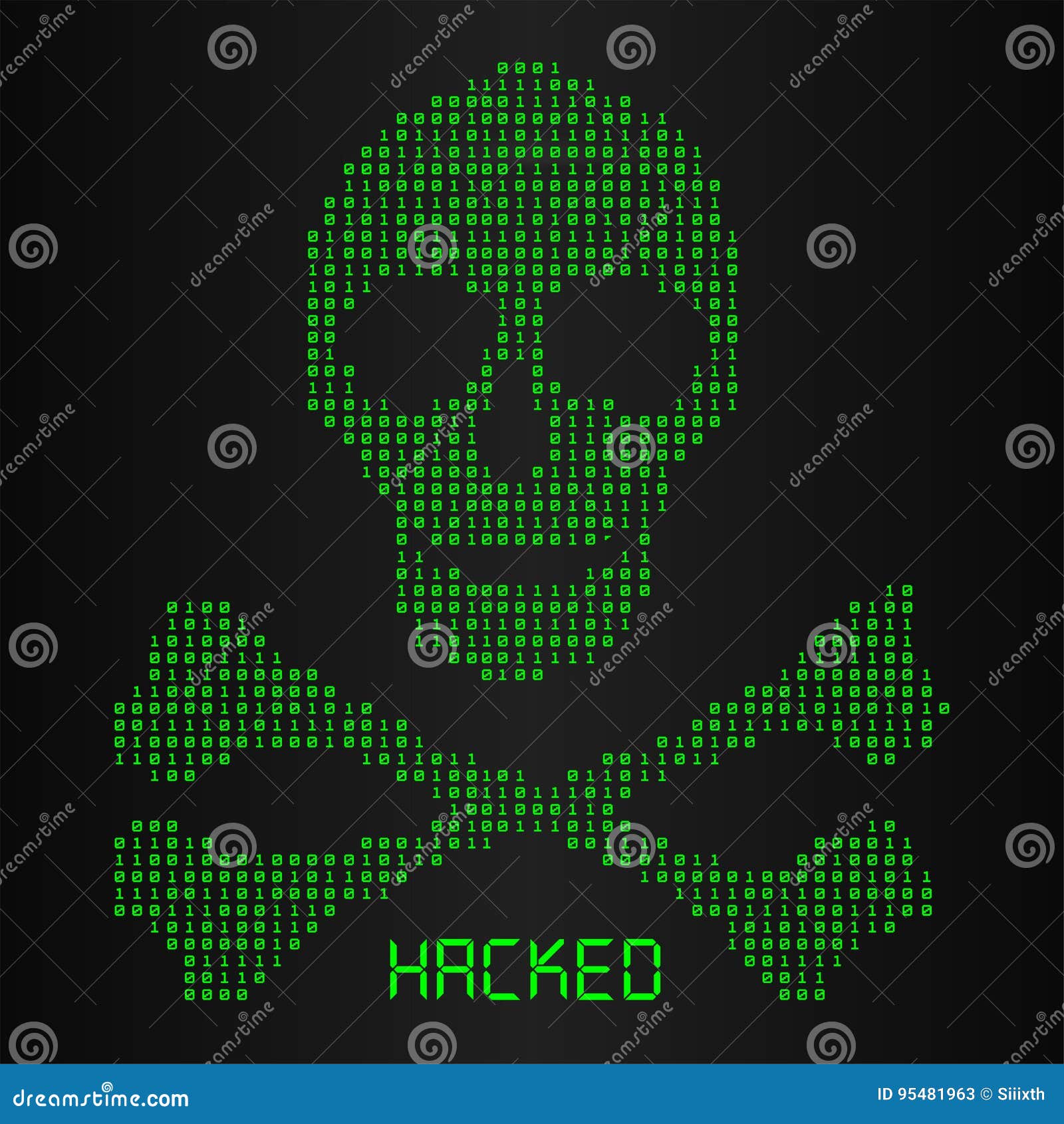 Digital Binary Code in Skull and Bone Danger Icon Stock Vector ... Digital Binary Code in Skull and Bone Danger Icon Stock Vector ...