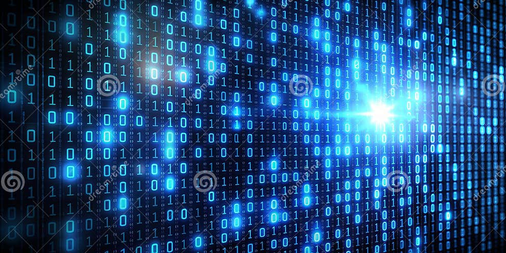 Digital Binary Code Stream, Data, Code, Technology, Network Stock Illustration - Illustration of ...