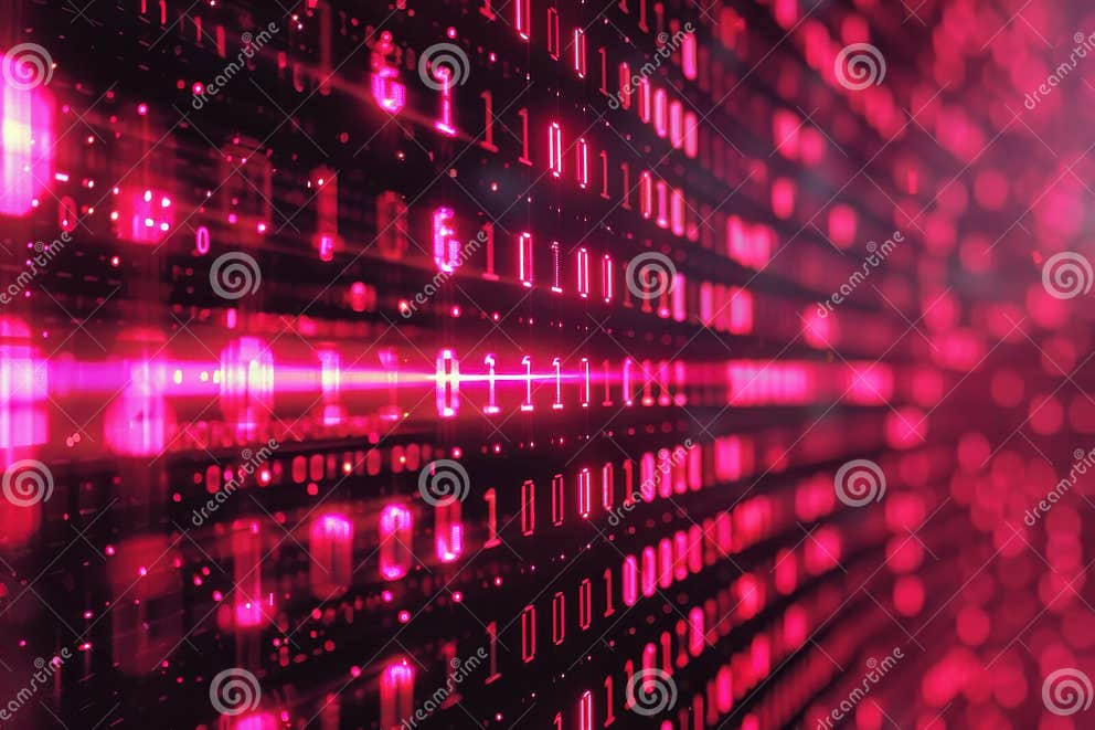 Digital Binary Coding on Network. Futuristic Technology Background Concept Stock Image - Image ...