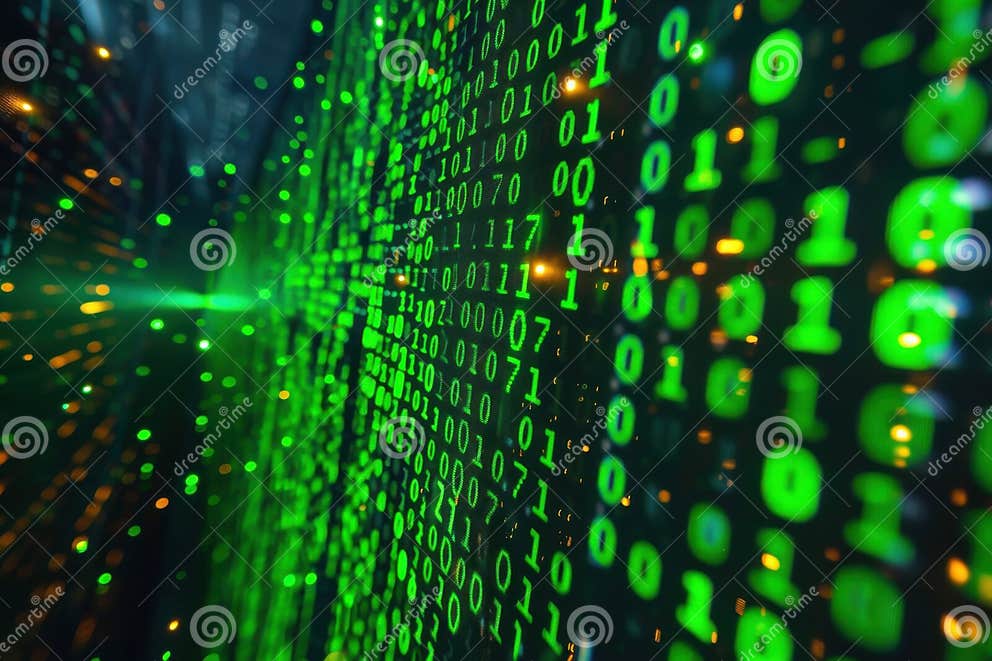 Digital Binary Coding on Network. Futuristic Technology Background Concept Stock Photo - Image ...