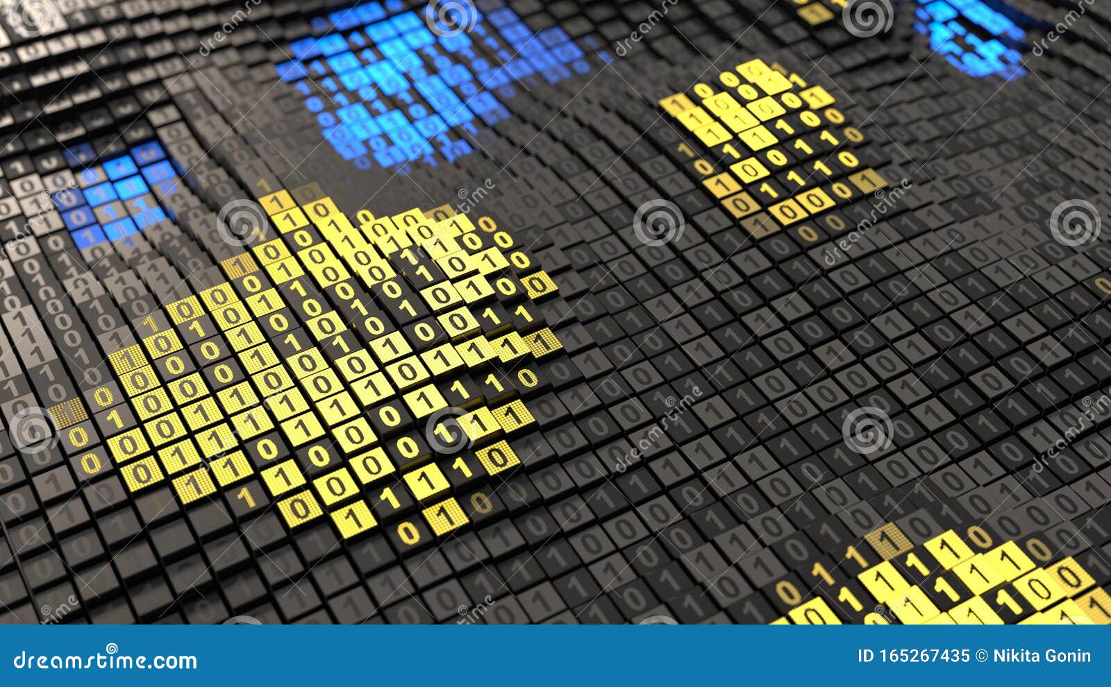 Digital Binary Computer Code 3d Rendering Illustration Stock
