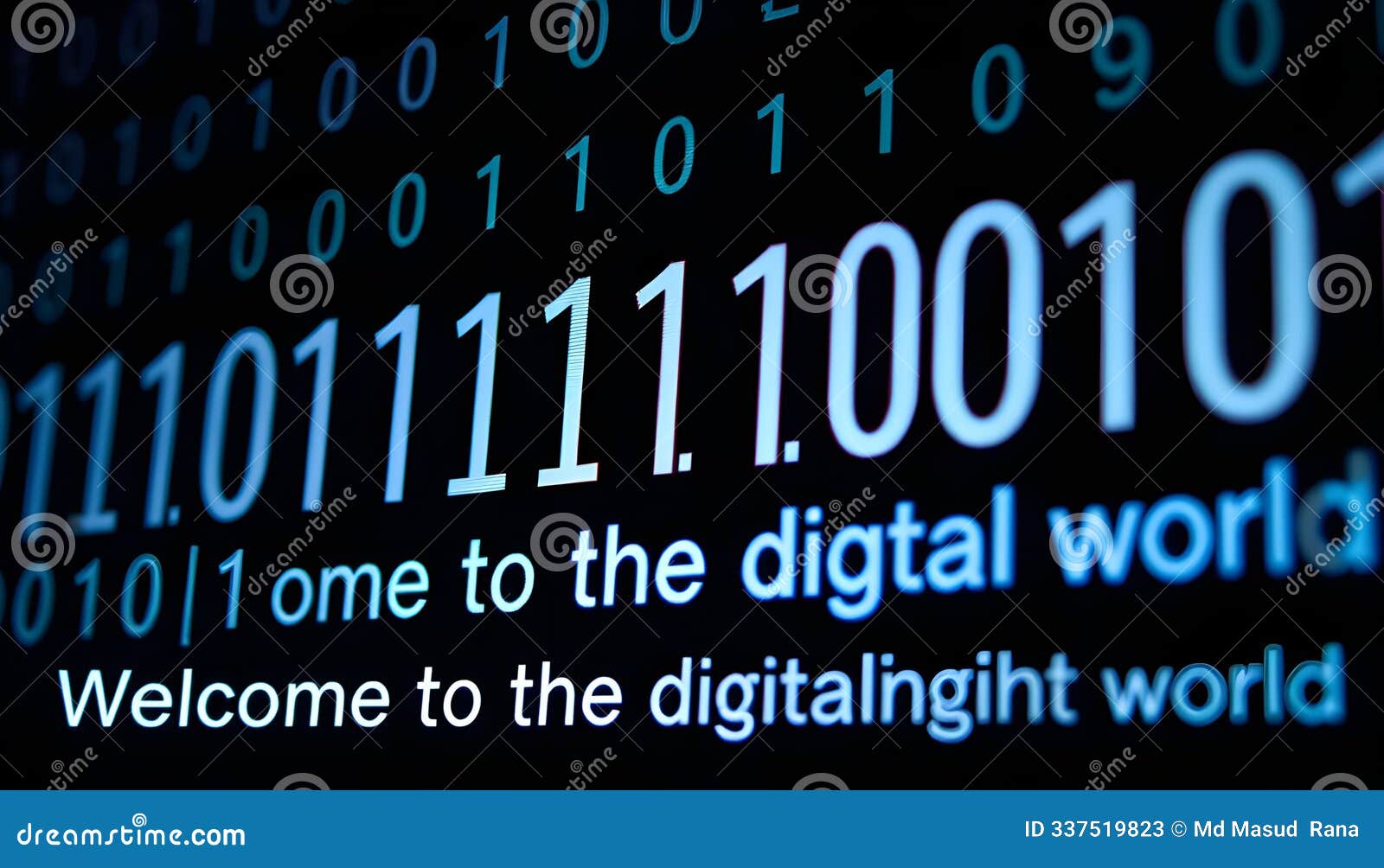 Digital Binary Data on Computer Screen. Abstract Information Technology Background Stock Image ...