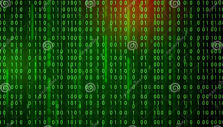 Digital Binary Data on Computer Screen. Abstract Information Technology Background Stock Image ...
