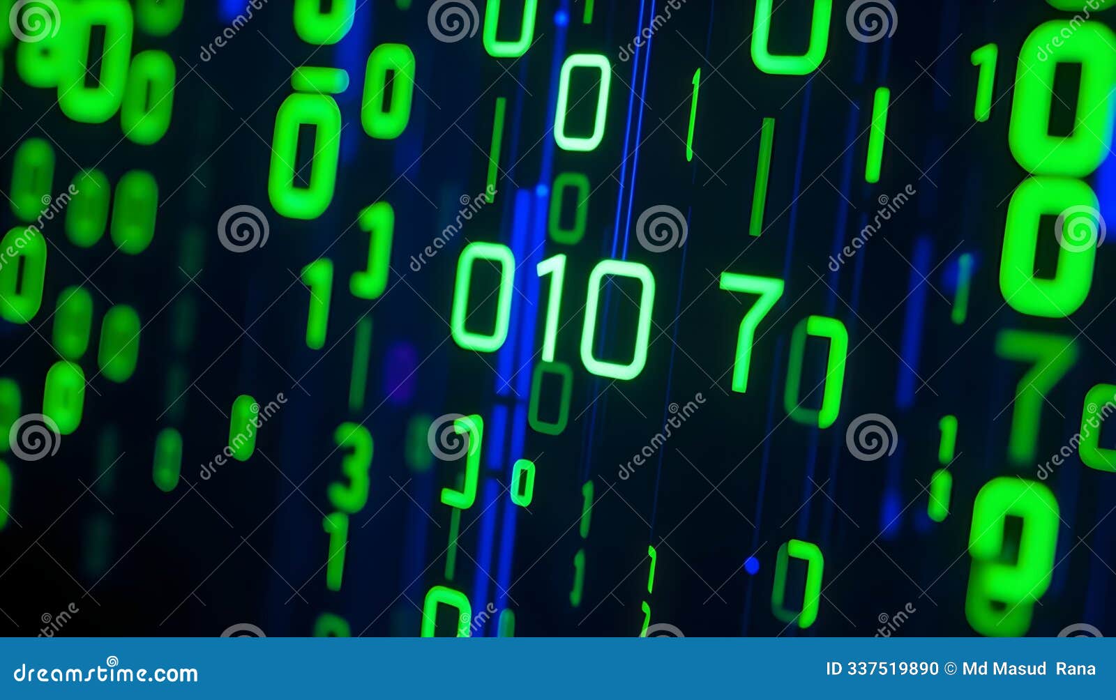 Digital Binary Data on Computer Screen. Abstract Information Technology Background Stock Photo ...
