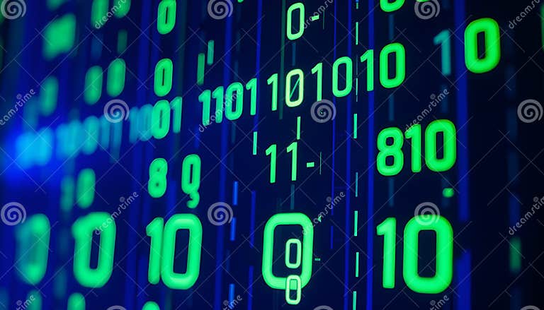 Digital Binary Data on Computer Screen. Abstract Information Technology Background Stock Photo ...