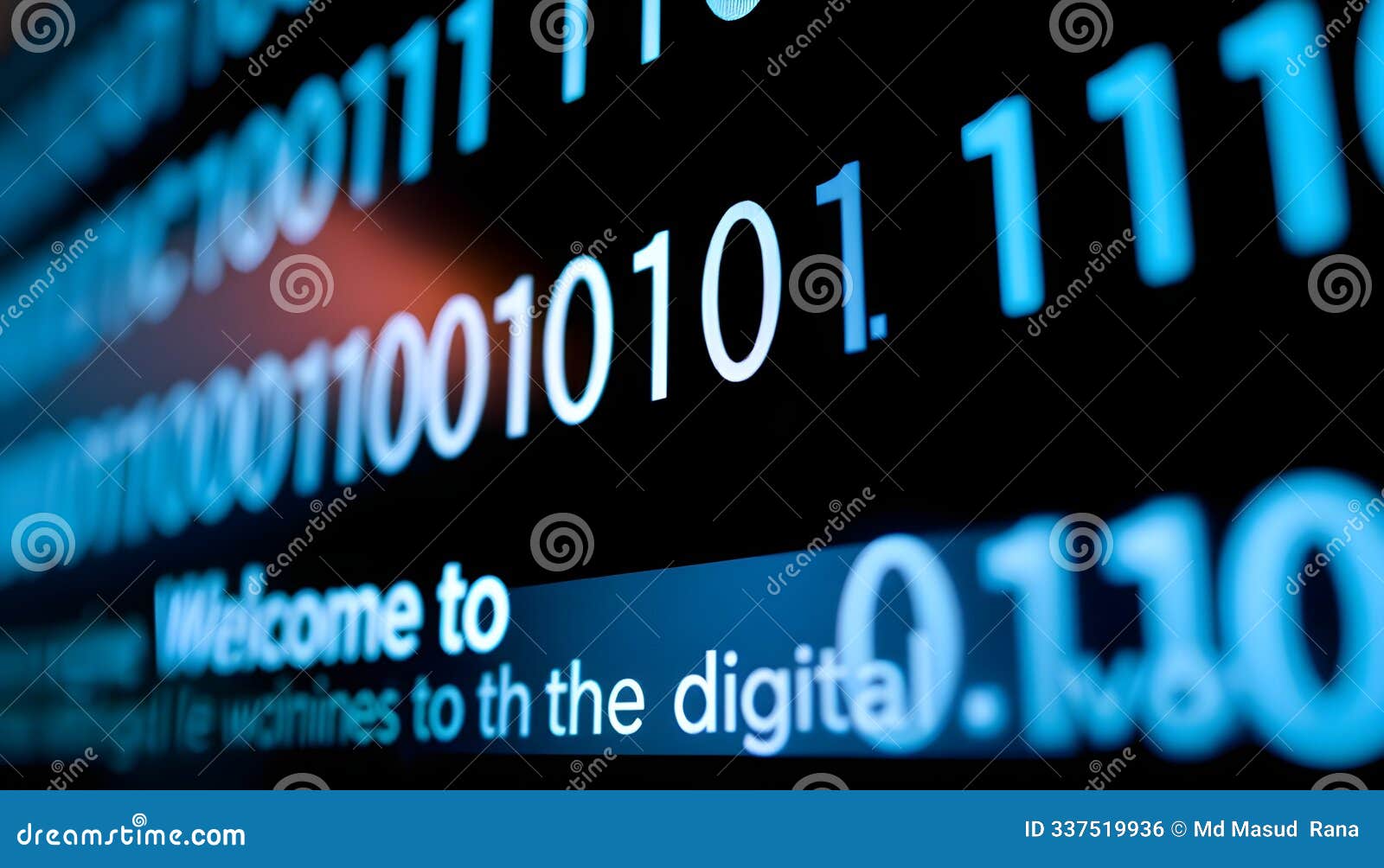 Digital Binary Data On Computer Screen Abstract Information Technology 9658