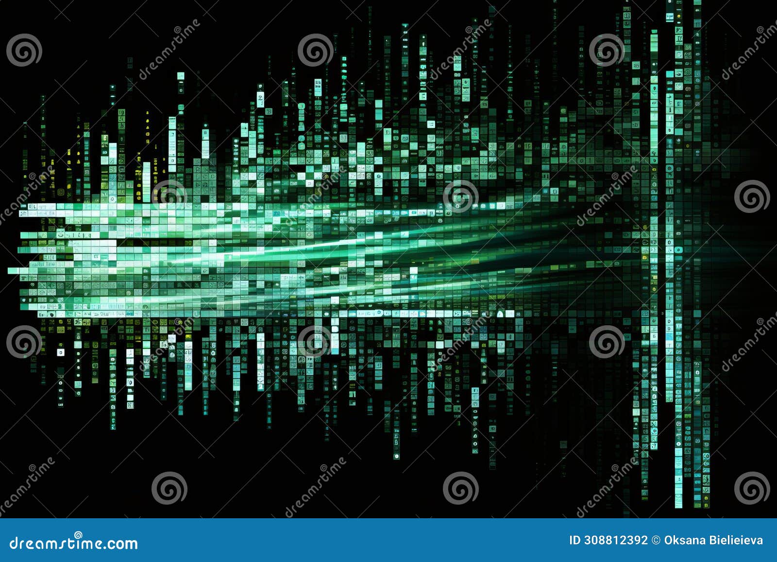 Digital Binary Data on Computer Screen Background with Abstract Technology Concept Stock Photo ...