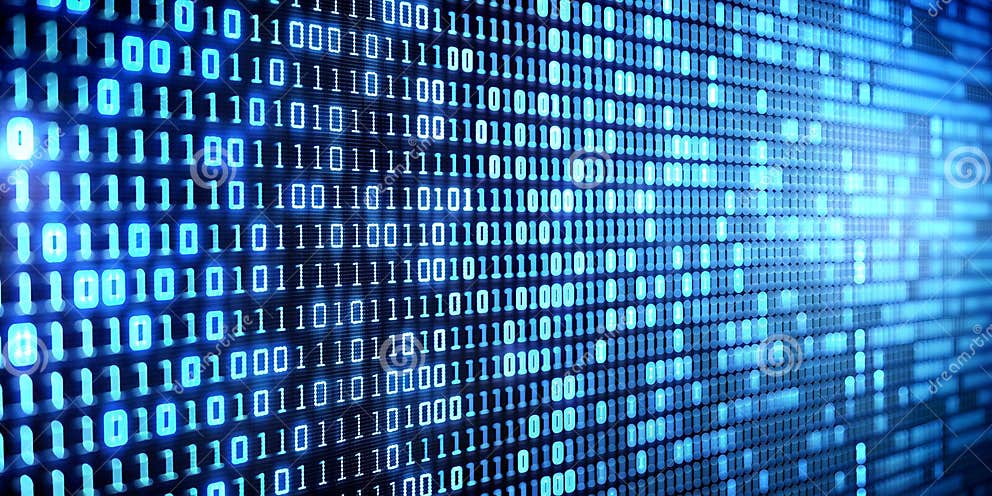 Digital Binary Data on Computer Screen Creative AI Stock Image - Image of painting, digital ...