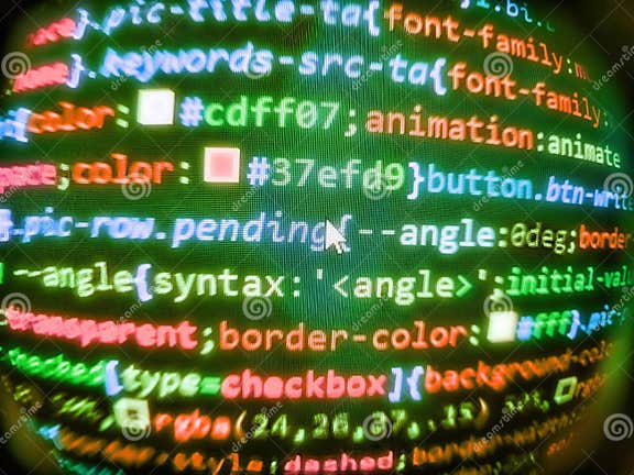 Digital Binary Data On Computer Screen Programing Workflow Abstract Algorithm Concept Stock 