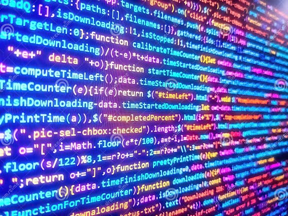 Digital Binary Data On Computer Screen Programming Code Coding Programmer Abstract Background 0516