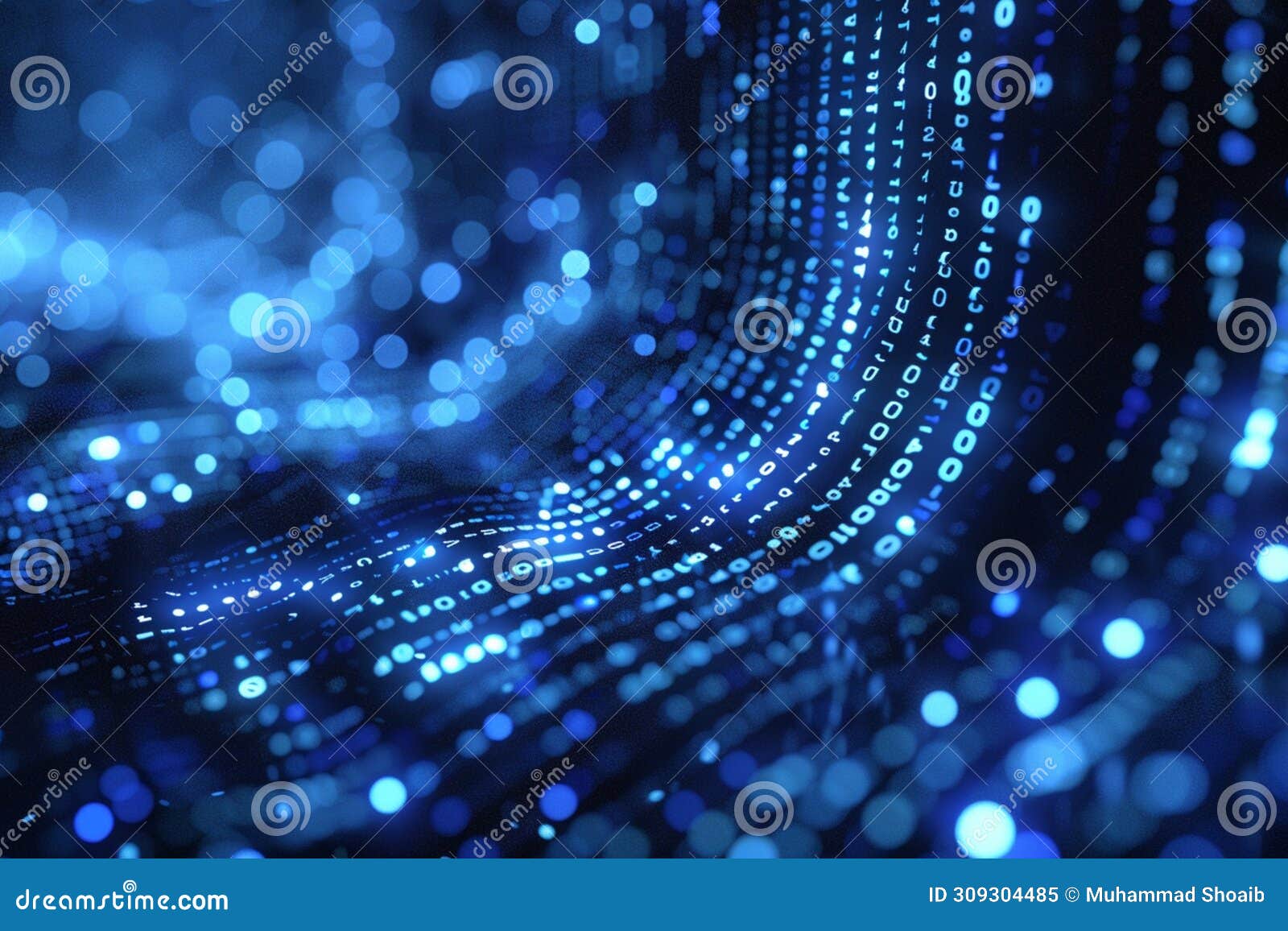 Mesmerizing Blue Abstract Wavy Lines Digital Artwork Stock Photography | CartoonDealer.com ...