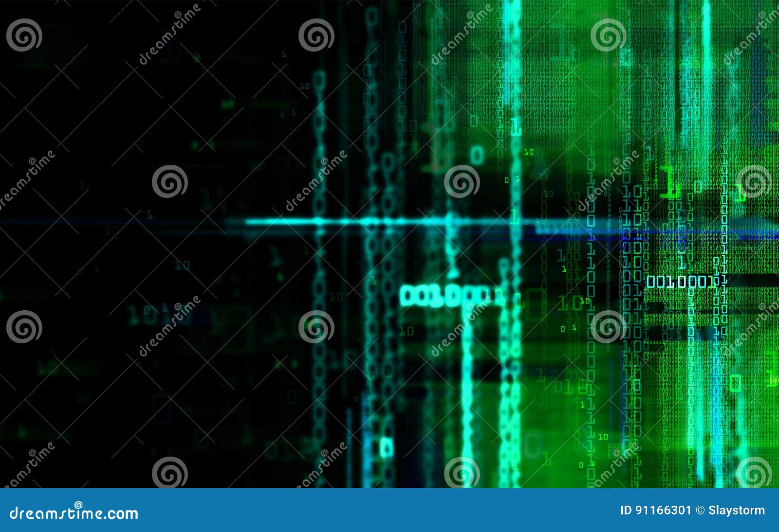 Digital Binary Data and Electronic Circuit Board. Stock Illustration ...