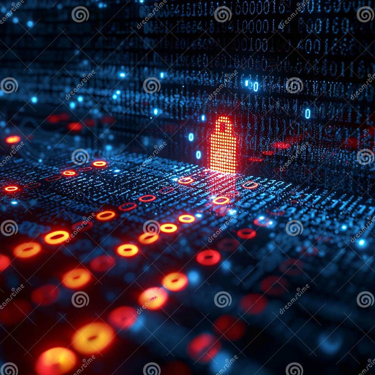 Digital Binary Data Encryption, Computer Virus, Abstract Secure ...