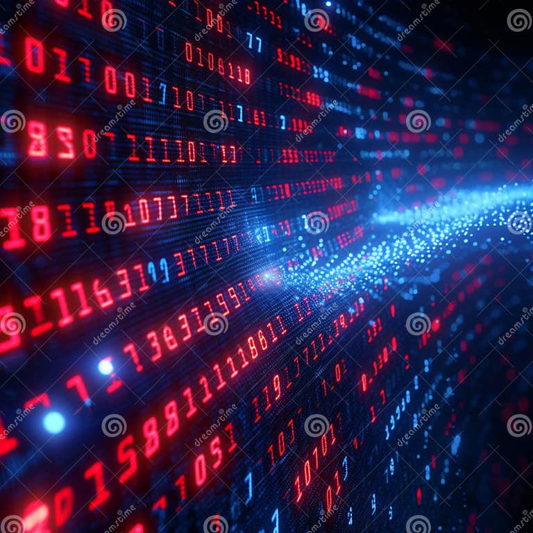 Digital Binary Data Encryption, Computer Virus, Abstract Secure Technology Background Stock ...