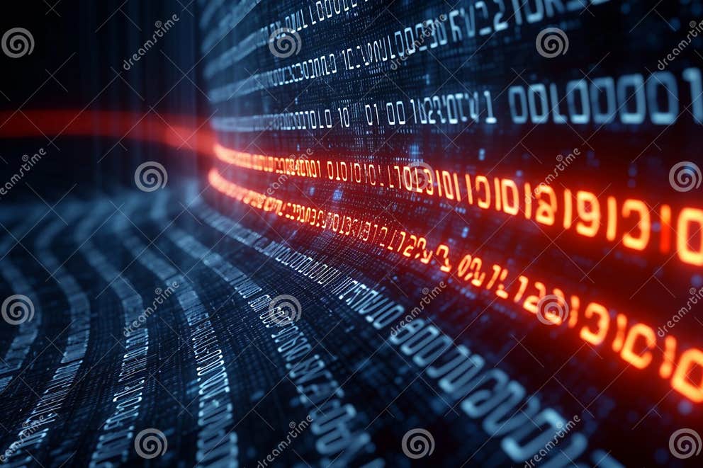 Digital Binary Data Encryption Computer Virus Abstract Secure Technology Background Stock
