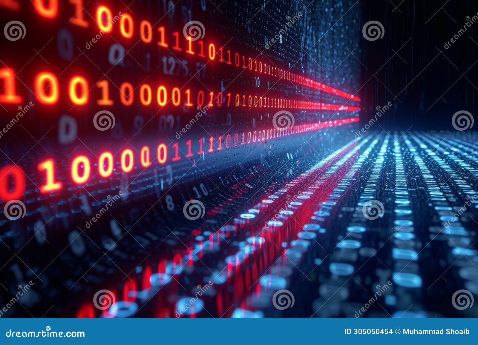 Digital Binary Data Encryption, Computer Virus, Abstract Secure Technology Background Stock ...