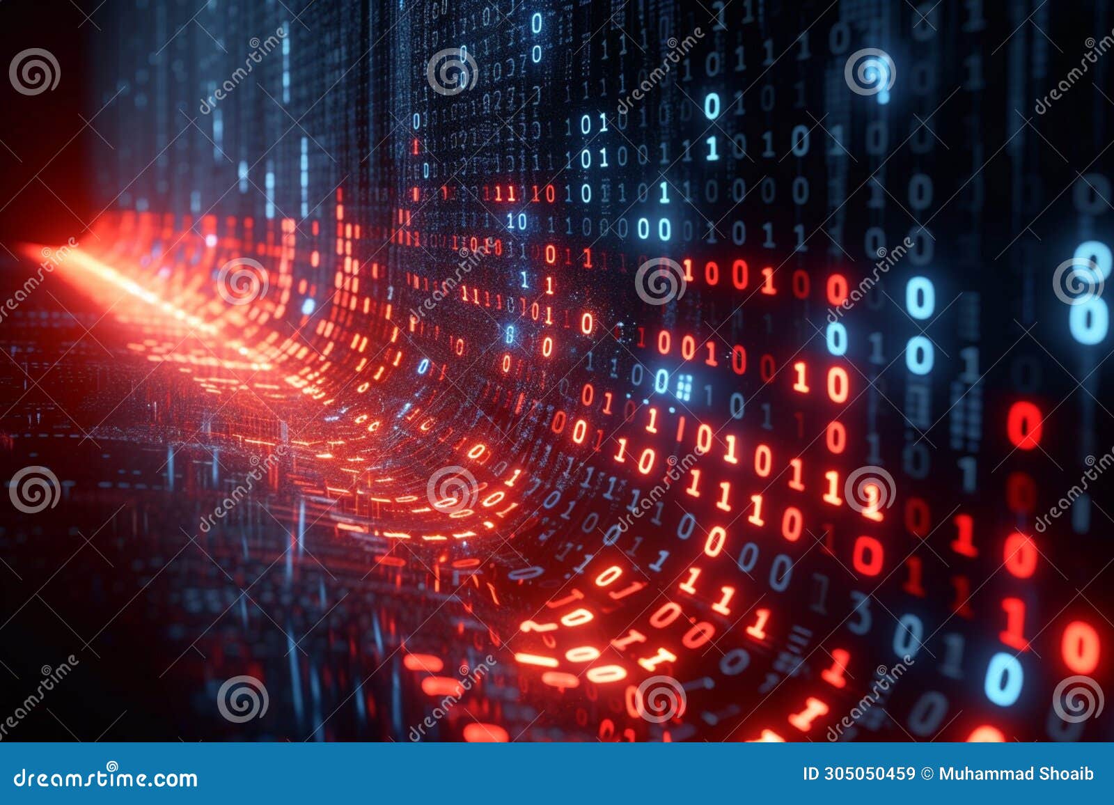 Digital Binary Data Encryption, Computer Virus, Abstract Secure Technology Background Stock ...