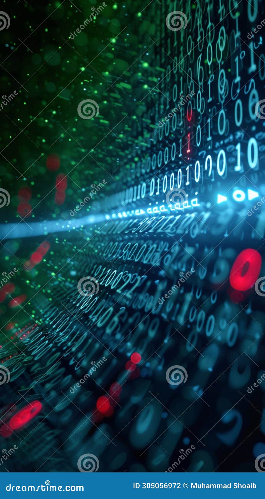 Digital Binary Data Encryption Computer Virus Abstract Secure Technology Background Stock