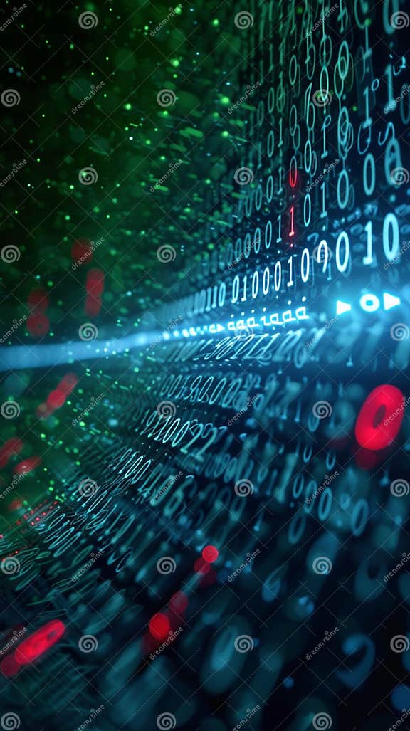 Digital Binary Data Encryption Computer Virus Abstract Secure Technology Background Stock