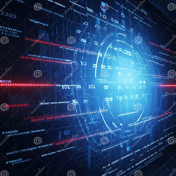 Digital Binary Data Encryption Depicted Amidst Computer Virus Concept Stock Illustration ...